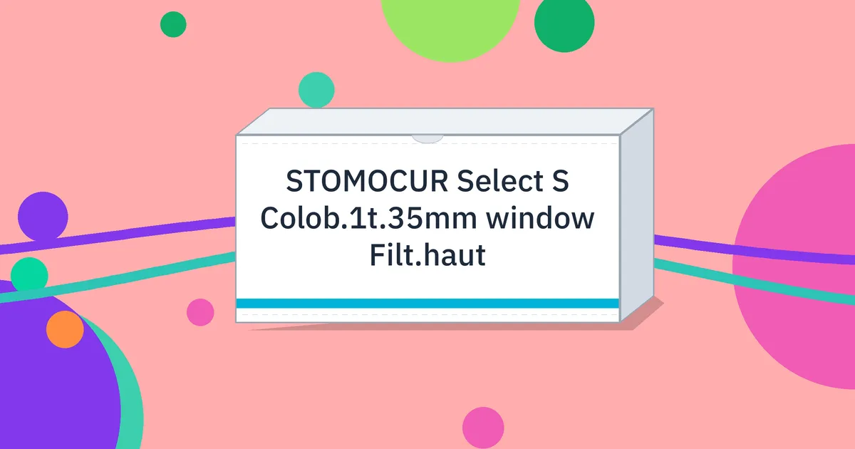 Symbolbild: Packung mit der Aufschrift STOMOCUR Select S Colob.1t.35mm window Filt.haut (PZN 12726222) – Verfügbarkeit und Bezug in Apotheken in Frankfurt am Main
