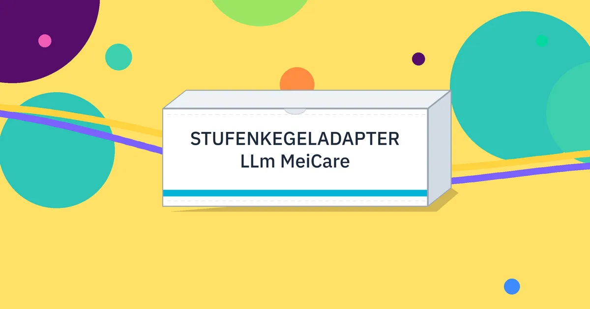 Symbolbild: Packung mit der Aufschrift STUFENKEGELADAPTER LLm MeiCare (PZN 20170017) – Verfügbarkeit und Bezug in Apotheken in Frankfurt am Main