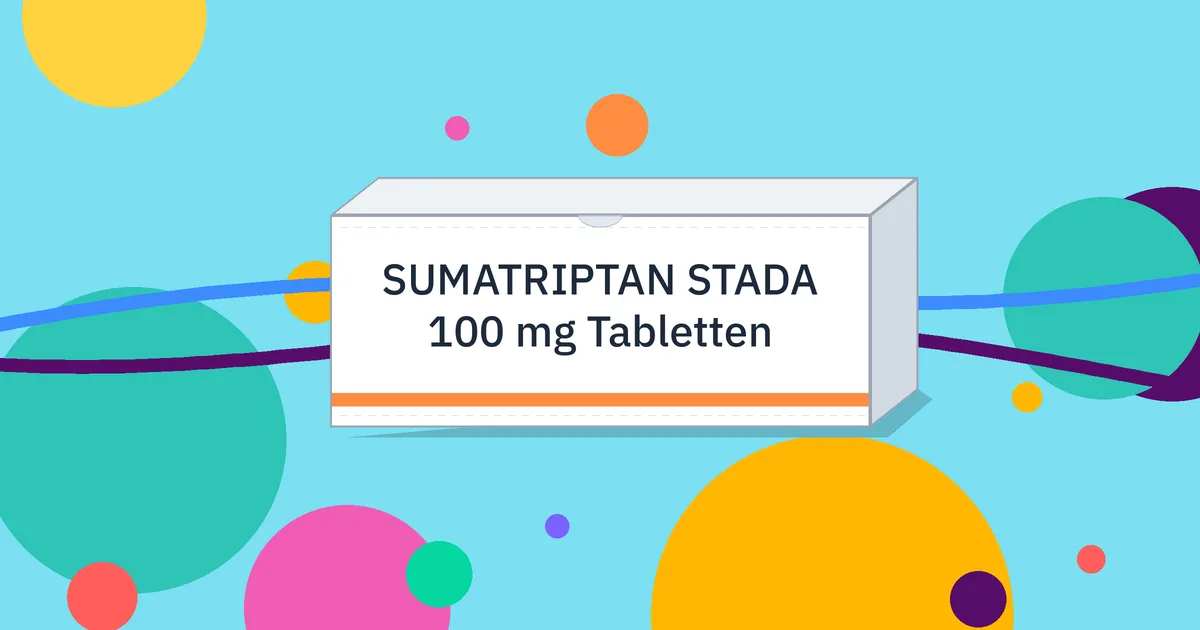 Symbolbild: Packung mit der Aufschrift SUMATRIPTAN STADA 100 mg Tabletten (PZN 17825414) – Verfügbarkeit und Bezug in Apotheken in Frankfurt am Main