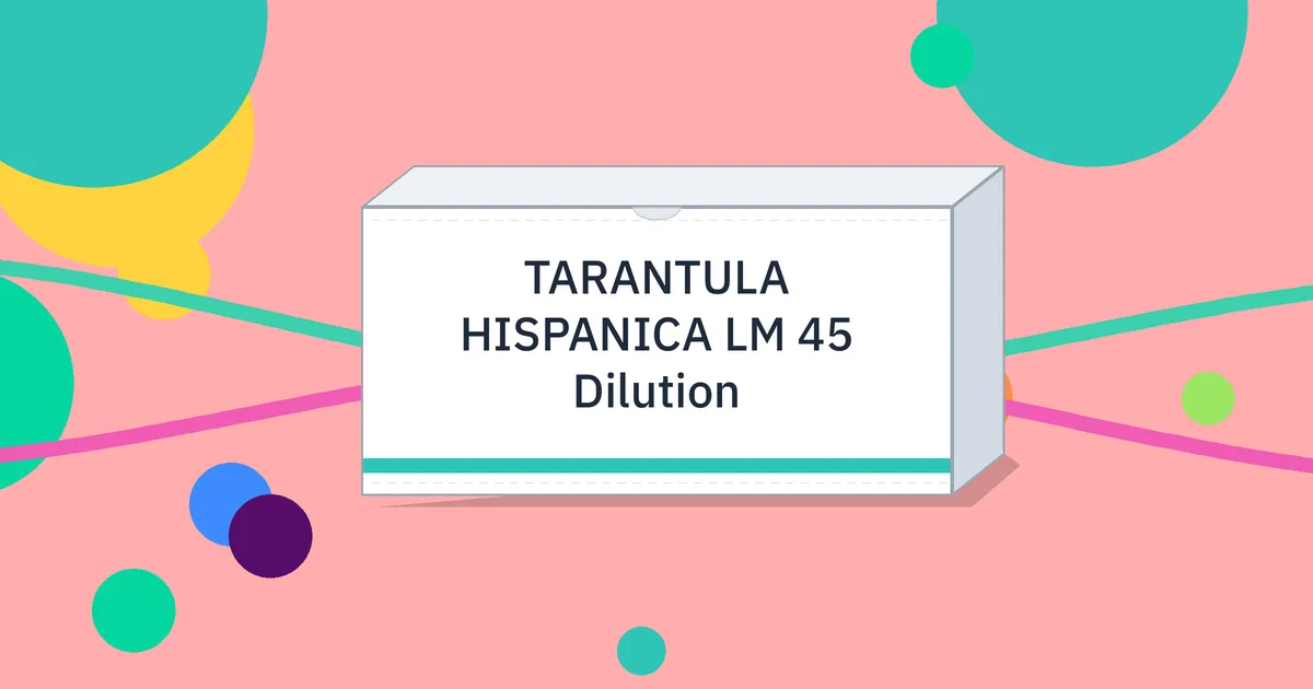 Symbolbild: Packung mit der Aufschrift TARANTULA HISPANICA LM 45 Dilution (PZN 13214116) – Verfügbarkeit und Bezug in Apotheken in Frankfurt am Main