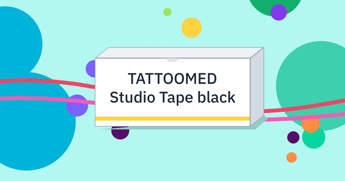 Symbolbild: Packung mit der Aufschrift TATTOOMED Studio Tape black (PZN 19291394) – Verfügbarkeit und Bezug in Apotheken in Frankfurt am Main