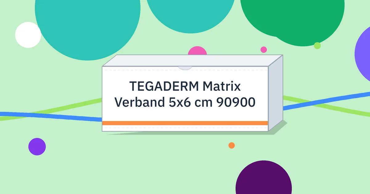 Symbolbild: Packung mit der Aufschrift TEGADERM Matrix Verband 5x6 cm 90900 (PZN 05354895) – Verfügbarkeit und Bezug in Apotheken in Frankfurt am Main