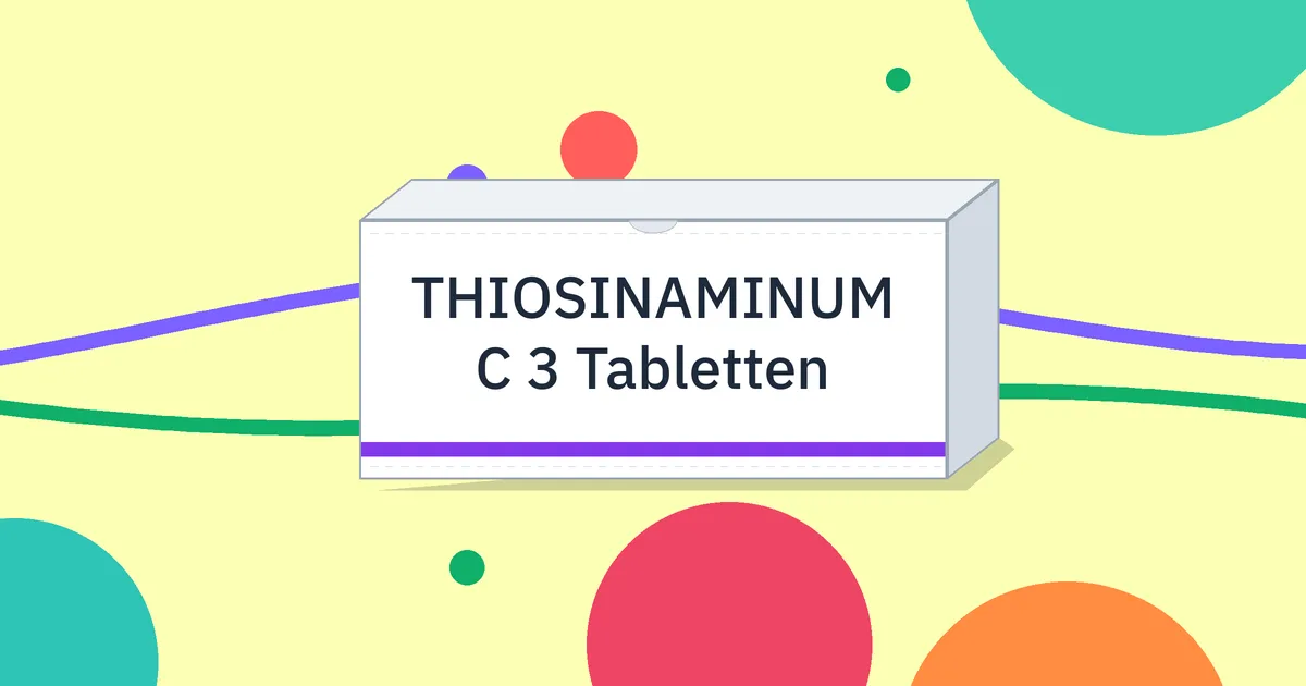 Symbolbild: Packung mit der Aufschrift THIOSINAMINUM C 3 Tabletten (PZN 07597194) – Verfügbarkeit und Bezug in Apotheken in Frankfurt am Main