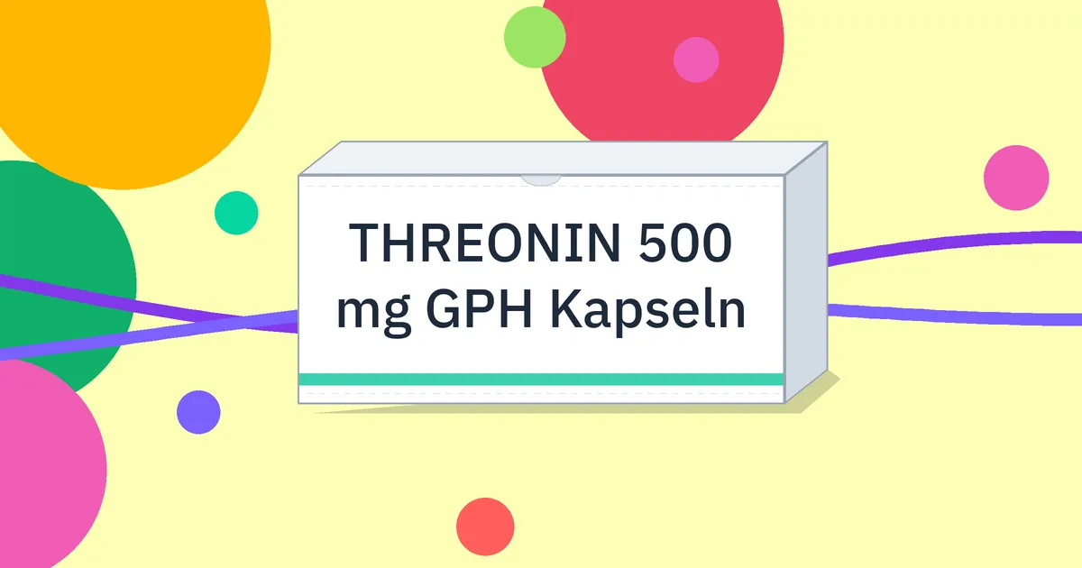 Symbolbild: Packung mit der Aufschrift THREONIN 500 mg GPH Kapseln (PZN 00128680) – Verfügbarkeit und Bezug in Apotheken in Frankfurt am Main