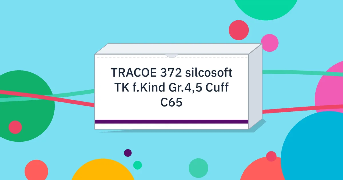 Symbolbild: Packung mit der Aufschrift TRACOE 372 silcosoft TK f.Kind Gr.4,5 Cuff C65 (PZN 14316480) – Verfügbarkeit und Bezug in Apotheken in Frankfurt am Main