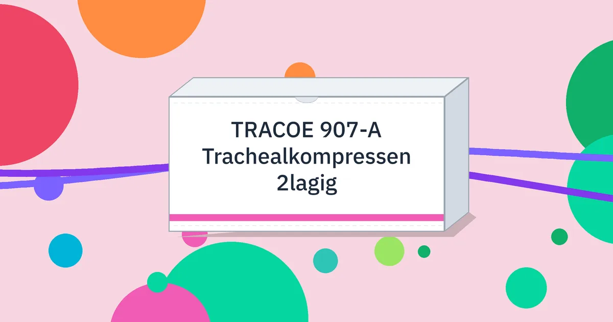 Symbolbild: Packung mit der Aufschrift TRACOE 907-A Trachealkompressen 2lagig (PZN 02918771) – Verfügbarkeit und Bezug in Apotheken in Frankfurt am Main