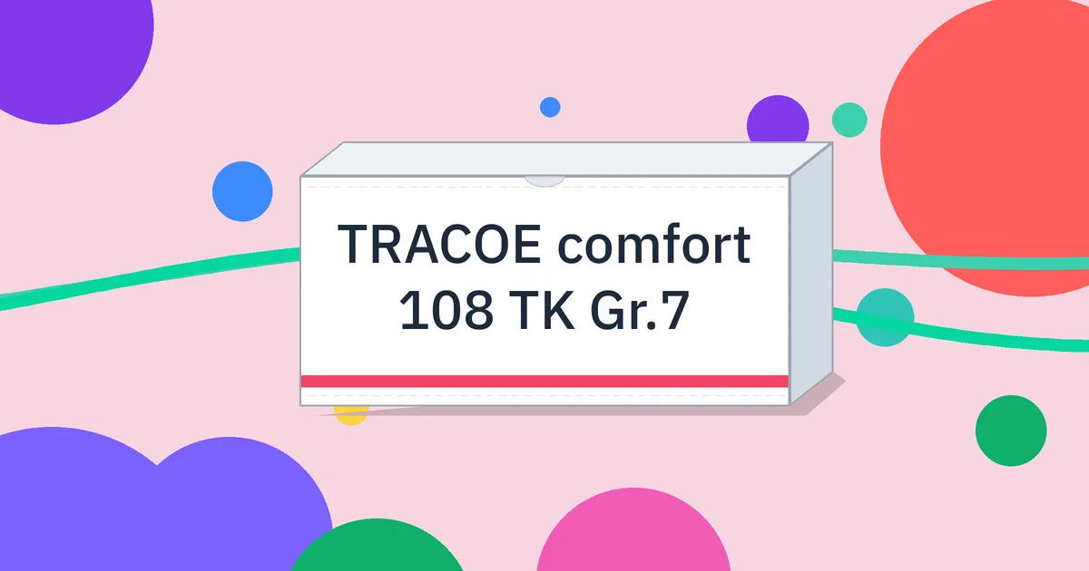 Symbolbild: Packung mit der Aufschrift TRACOE comfort 108 TK Gr.7 (PZN 10750392) – Verfügbarkeit und Bezug in Apotheken in Frankfurt am Main
