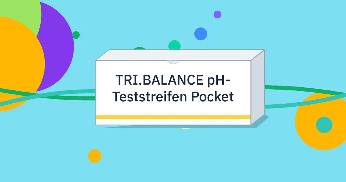 Symbolbild: Packung mit der Aufschrift TRI.BALANCE pH-Teststreifen Pocket (PZN 11100101) – Verfügbarkeit und Bezug in Apotheken in Frankfurt am Main