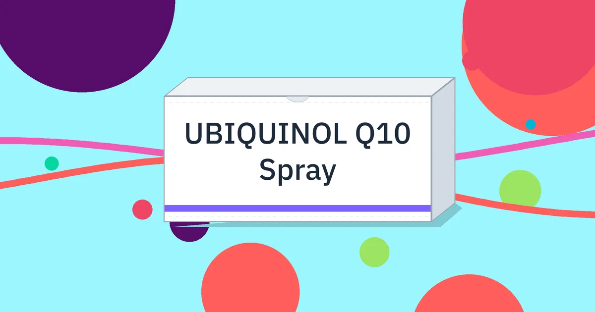 Symbolbild: Packung mit der Aufschrift UBIQUINOL Q10 Spray (PZN 18092020) – Verfügbarkeit und Bezug in Apotheken in Frankfurt am Main