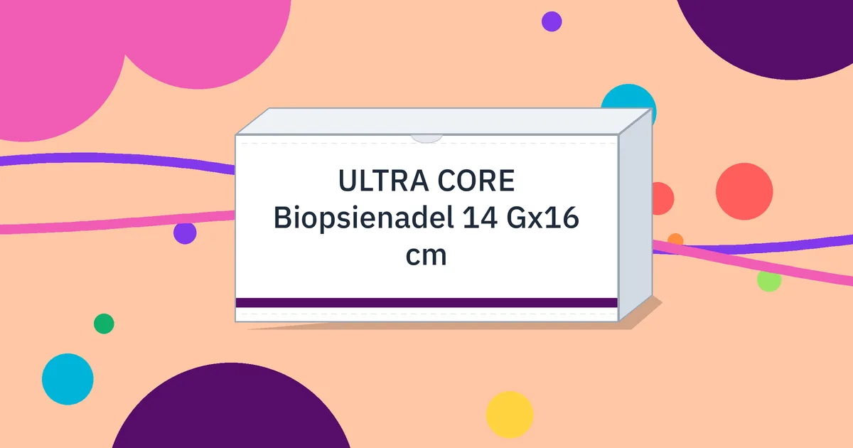 Symbolbild: Packung mit der Aufschrift ULTRA CORE Biopsienadel 14 Gx16 cm (PZN 06767837) – Verfügbarkeit und Bezug in Apotheken in Frankfurt am Main