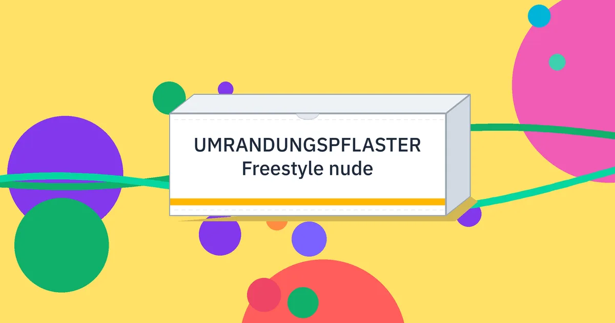 Symbolbild: Packung mit der Aufschrift UMRANDUNGSPFLASTER Freestyle nude (PZN 16537819) – Verfügbarkeit und Bezug in Apotheken in Frankfurt am Main