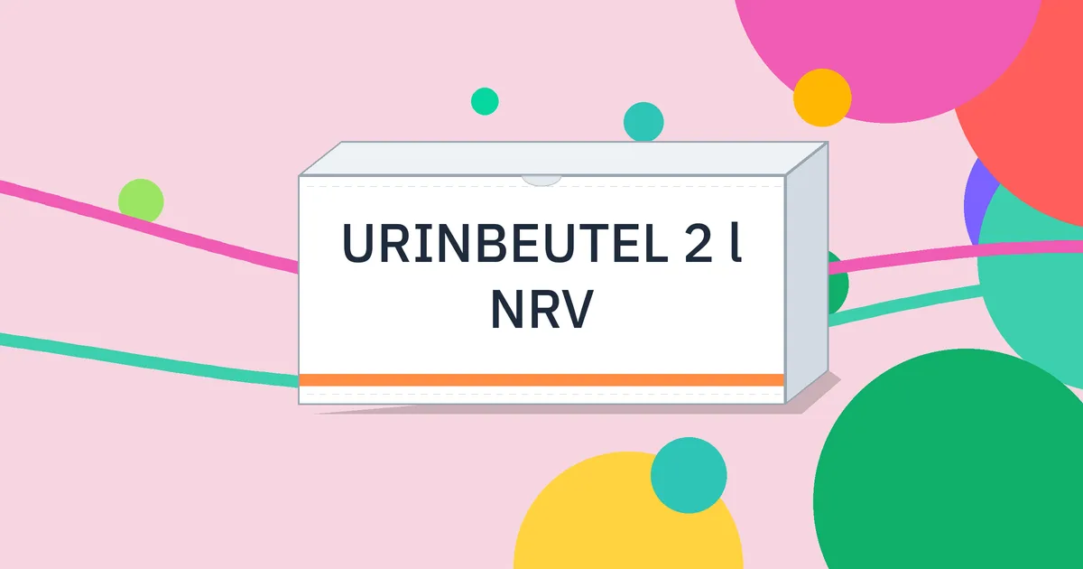 Symbolbild: Packung mit der Aufschrift URINBEUTEL 2 l NRV (PZN 06643070) – Verfügbarkeit und Bezug in Apotheken in Frankfurt am Main