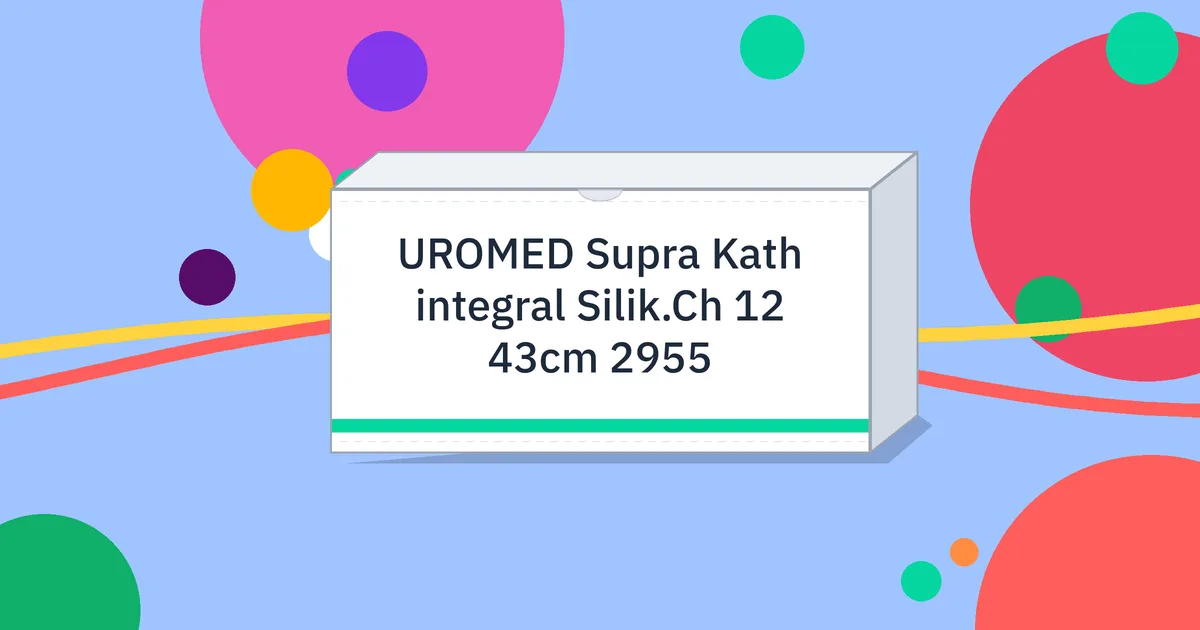 Symbolbild: Packung mit der Aufschrift UROMED Supra Kath integral Silik.Ch 12 43cm 2955 (PZN 00051664) – Verfügbarkeit und Bezug in Apotheken in Frankfurt am Main