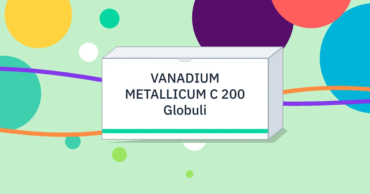 Symbolbild: Packung mit der Aufschrift VANADIUM METALLICUM C 200 Globuli (PZN 16694499) – Verfügbarkeit und Bezug in Apotheken in Frankfurt am Main