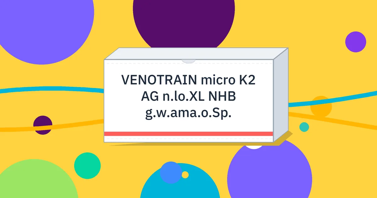 Symbolbild: Packung mit der Aufschrift VENOTRAIN micro K2 AG n.lo.XL NHB g.w.ama.o.Sp. (PZN 09024700) – Verfügbarkeit und Bezug in Apotheken in Frankfurt am Main