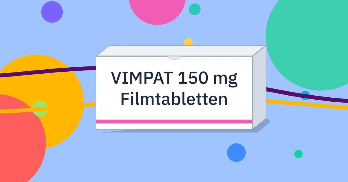 Symbolbild: Packung mit der Aufschrift VIMPAT 150 mg Filmtabletten (PZN 19458836) – Verfügbarkeit und Bezug in Apotheken in Frankfurt am Main