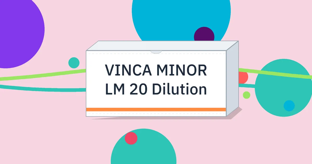 Symbolbild: Packung mit der Aufschrift VINCA MINOR LM 20 Dilution (PZN 13273797) – Verfügbarkeit und Bezug in Apotheken in Frankfurt am Main