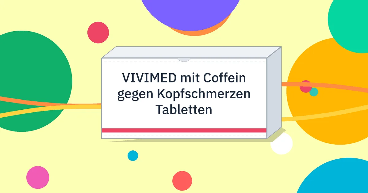 Symbolbild: Packung mit der Aufschrift VIVIMED mit Coffein gegen Kopfschmerzen Tabletten (PZN 00410324) – Verfügbarkeit und Bezug in Apotheken in Frankfurt am Main