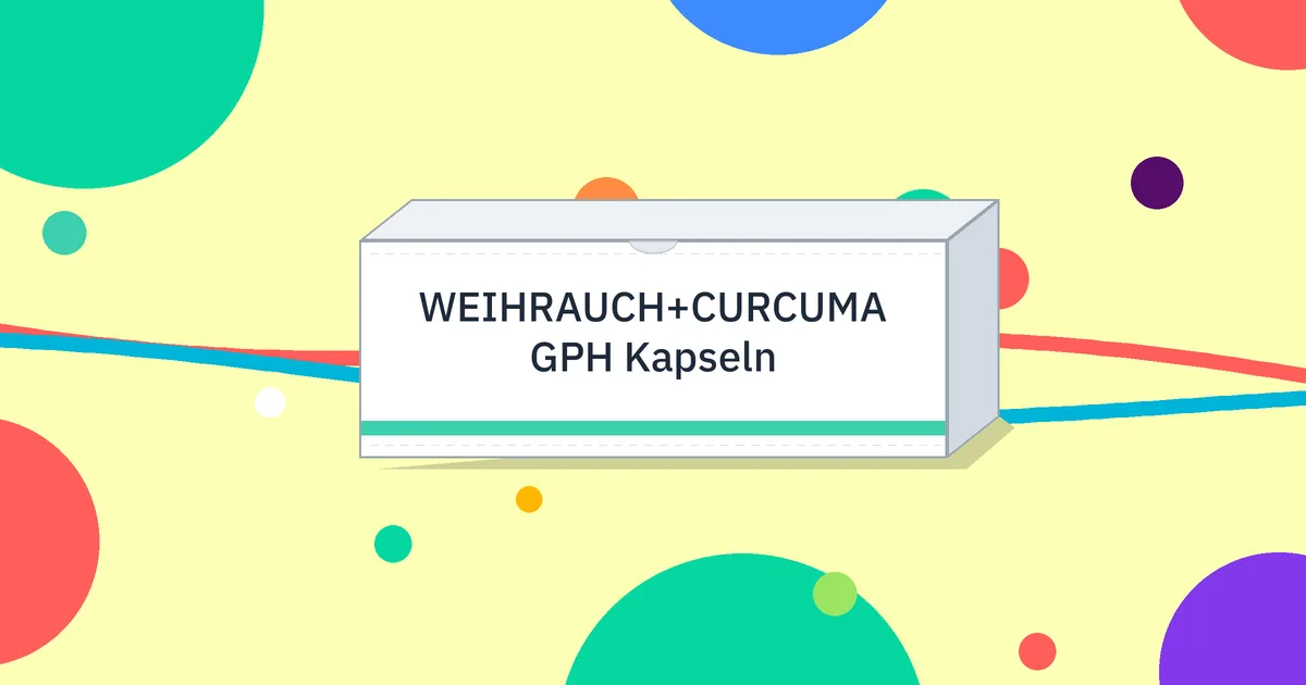 Symbolbild: Packung mit der Aufschrift WEIHRAUCH+CURCUMA GPH Kapseln (PZN 16570857) – Verfügbarkeit und Bezug in Apotheken in Frankfurt am Main