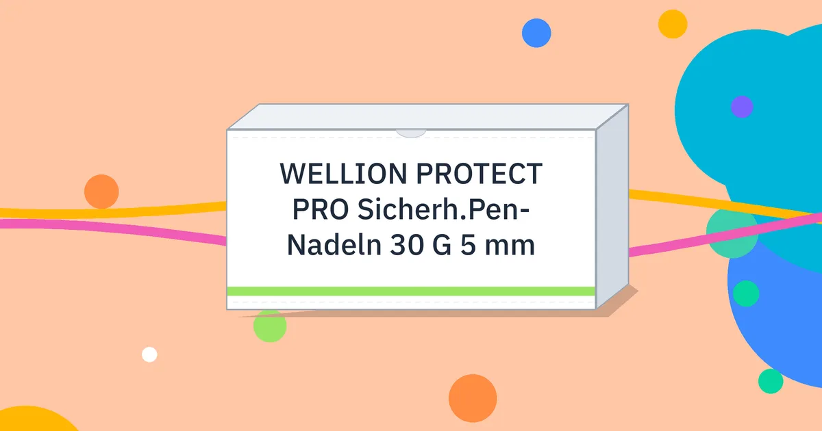 Symbolbild: Packung mit der Aufschrift WELLION PROTECT PRO Sicherh.Pen-Nadeln 30 G 5 mm (PZN 11694135) – Verfügbarkeit und Bezug in Apotheken in Frankfurt am Main
