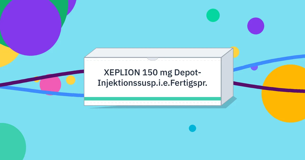 Symbolbild: Packung mit der Aufschrift XEPLION 150 mg Depot-Injektionssusp.i.e.Fertigspr. (PZN 10070131) – Verfügbarkeit und Bezug in Apotheken in Frankfurt am Main