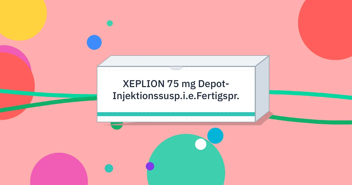 Symbolbild: Packung mit der Aufschrift XEPLION 75 mg Depot-Injektionssusp.i.e.Fertigspr. (PZN 02360760) – Verfügbarkeit und Bezug in Apotheken in Frankfurt am Main