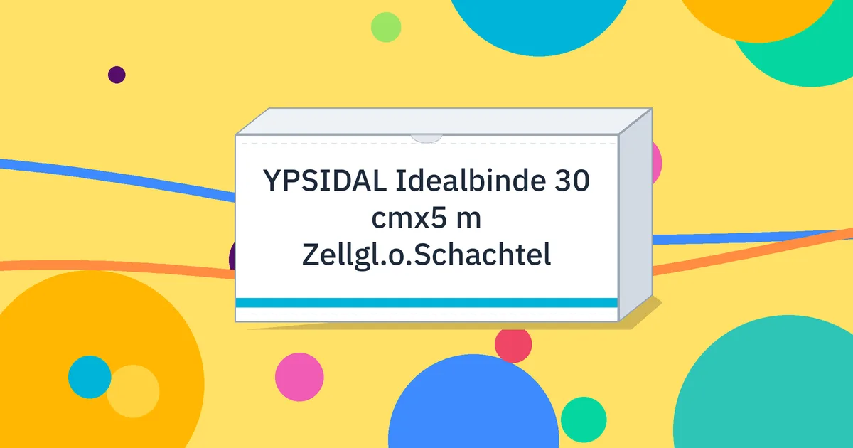 Symbolbild: Packung mit der Aufschrift YPSIDAL Idealbinde 30 cmx5 m Zellgl.o.Schachtel (PZN 12603755) – Verfügbarkeit und Bezug in Apotheken in Frankfurt am Main