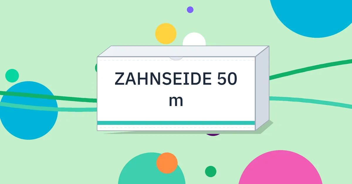 Symbolbild: Packung mit der Aufschrift ZAHNSEIDE 50 m (PZN 17272487) – Verfügbarkeit und Bezug in Apotheken in Frankfurt am Main