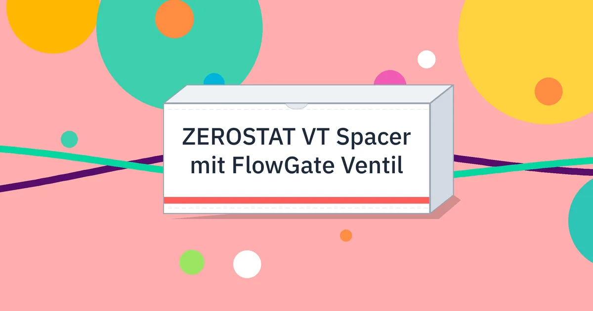 Symbolbild: Packung mit der Aufschrift ZEROSTAT VT Spacer mit FlowGate Ventil (PZN 10737983) – Verfügbarkeit und Bezug in Apotheken in Frankfurt am Main