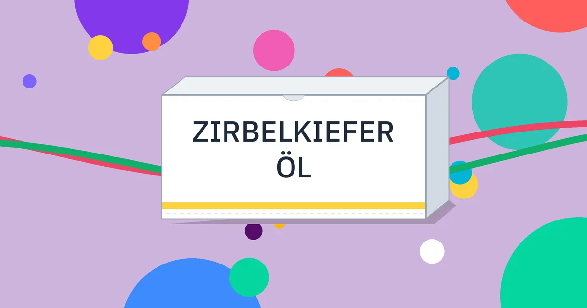 Symbolbild: Packung mit der Aufschrift ZIRBELKIEFER ÖL (PZN 11279784) – Verfügbarkeit und Bezug in Apotheken in Frankfurt am Main