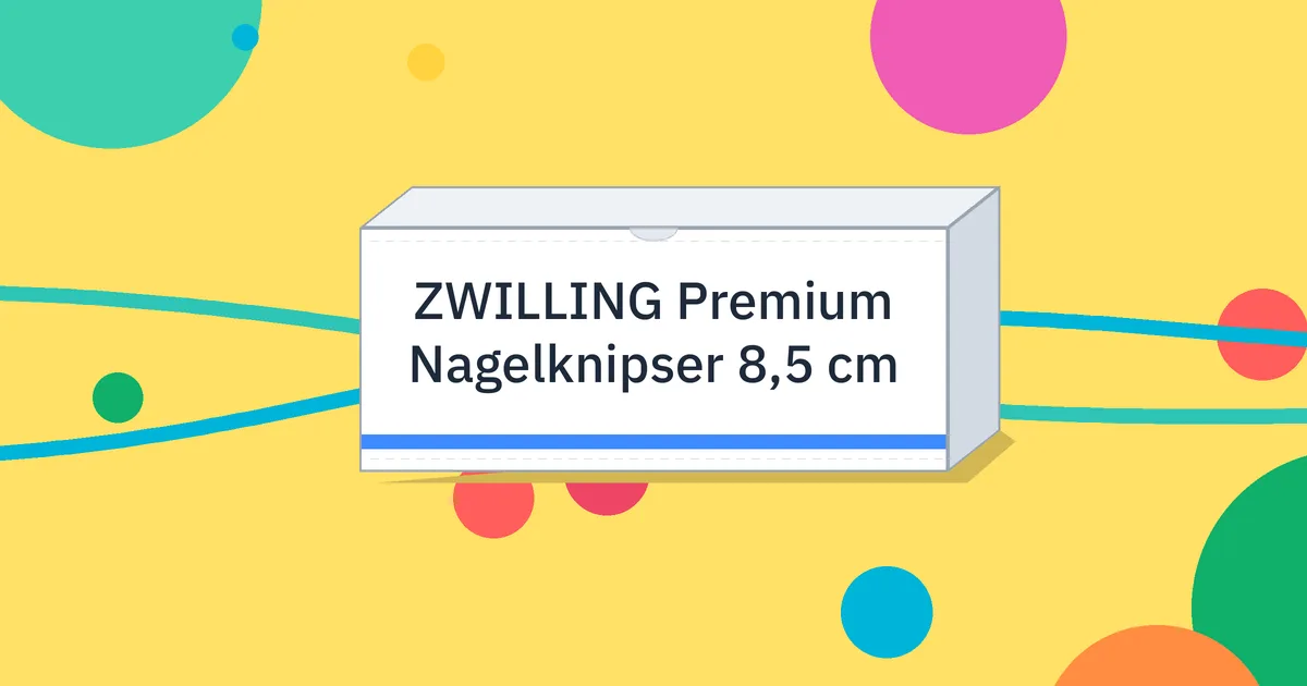 Symbolbild: Packung mit der Aufschrift ZWILLING Premium Nagelknipser 8,5 cm (PZN 19108852) – Verfügbarkeit und Bezug in Apotheken in Frankfurt am Main