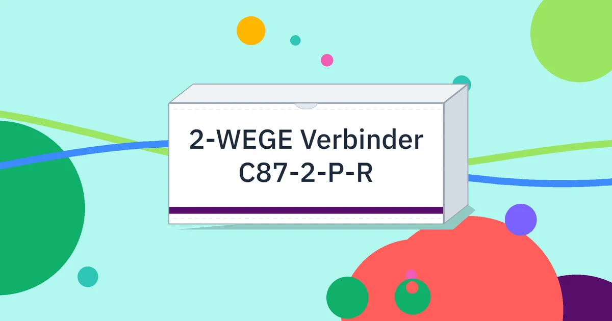 Symbolbild: Packung mit der Aufschrift 2-WEGE Verbinder C87-2-P-R (PZN 10386673) – Verfügbarkeit und Bezug in Apotheken in Frankfurt am Main