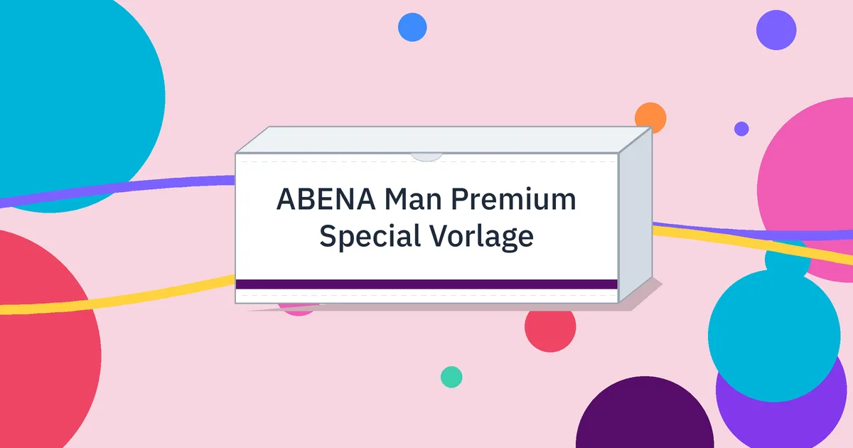 Symbolbild: Packung mit der Aufschrift ABENA Man Premium Special Vorlage (PZN 17511408) – Verfügbarkeit und Bezug in Apotheken in Frankfurt am Main