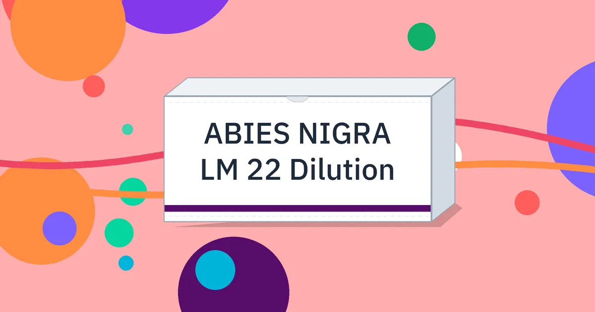 Symbolbild: Packung mit der Aufschrift ABIES NIGRA LM 22 Dilution (PZN 13260665) – Verfügbarkeit und Bezug in Apotheken in Frankfurt am Main