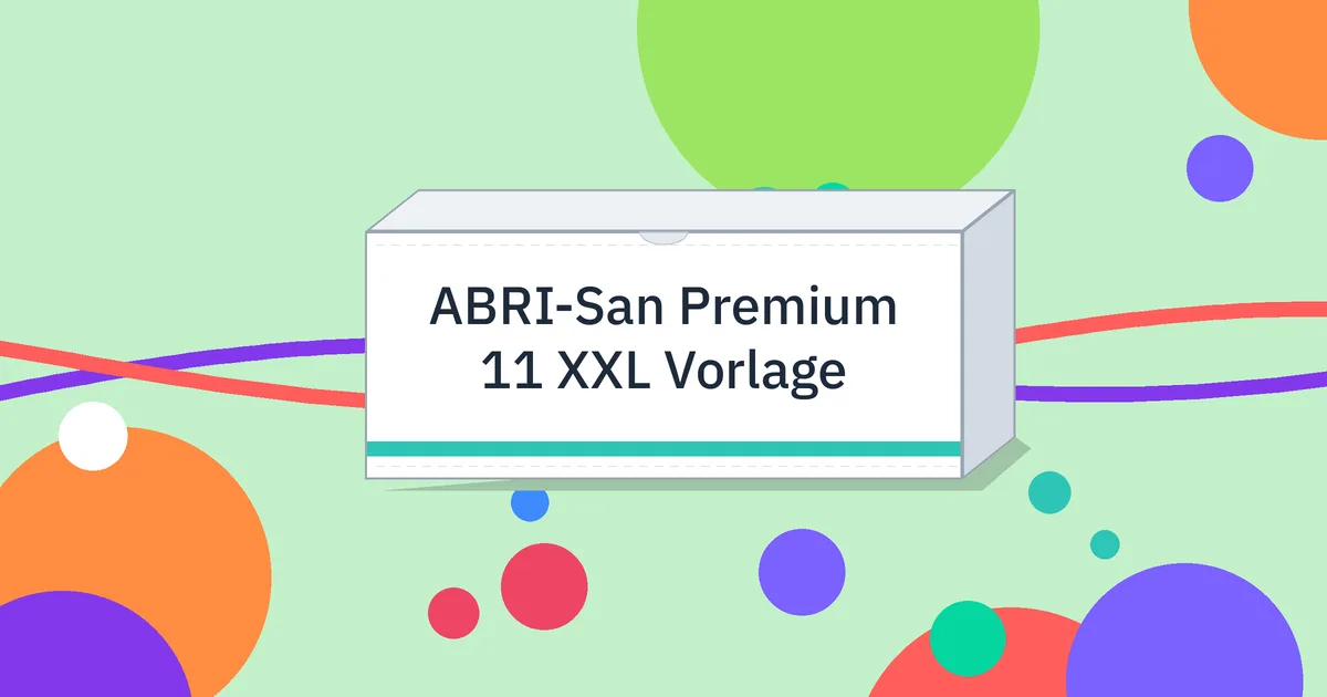 Symbolbild: Packung mit der Aufschrift ABRI-San Premium 11 XXL Vorlage (PZN 15254686) – Verfügbarkeit und Bezug in Apotheken in Frankfurt am Main