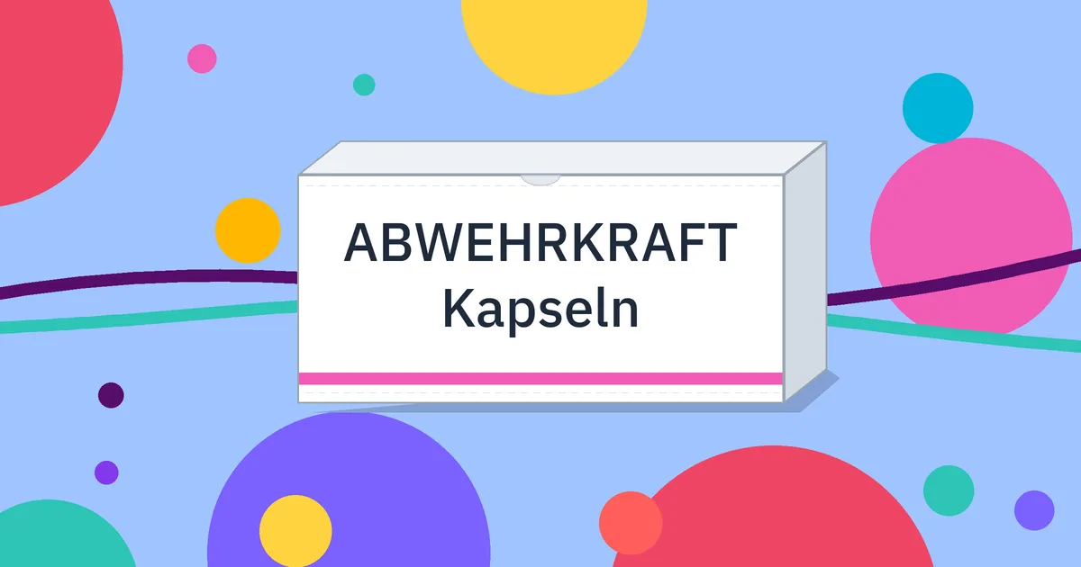 Symbolbild: Packung mit der Aufschrift ABWEHRKRAFT Kapseln (PZN 16705085) – Verfügbarkeit und Bezug in Apotheken in Frankfurt am Main