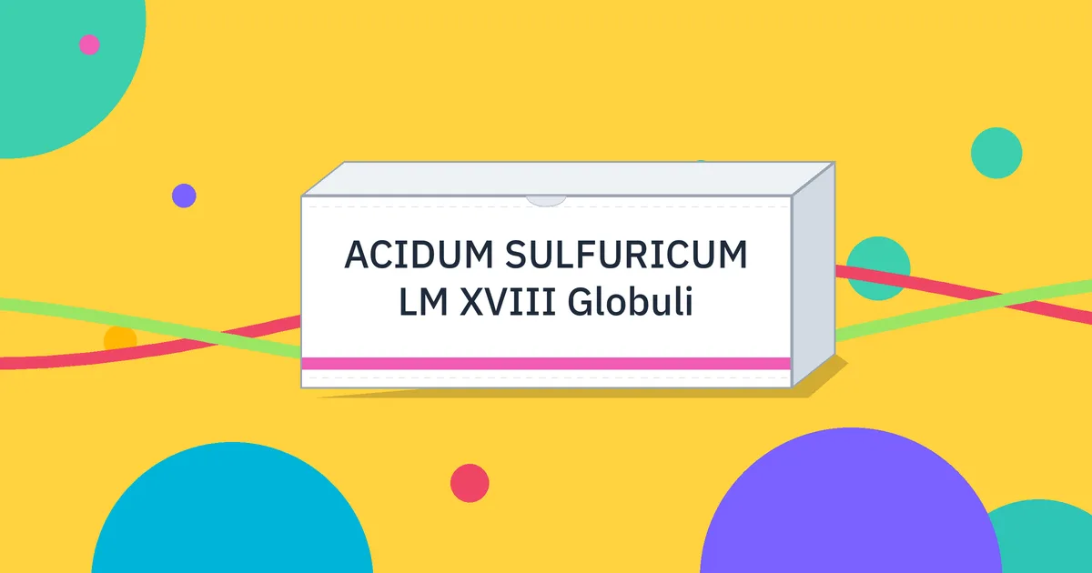 Symbolbild: Packung mit der Aufschrift ACIDUM SULFURICUM LM XVIII Globuli (PZN 04500857) – Verfügbarkeit und Bezug in Apotheken in Frankfurt am Main