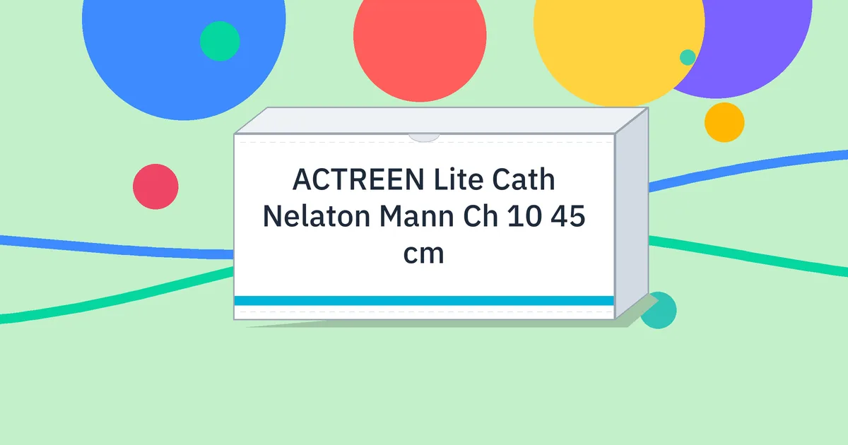 Symbolbild: Packung mit der Aufschrift ACTREEN Lite Cath Nelaton Mann Ch 10 45 cm (PZN 01677816) – Verfügbarkeit und Bezug in Apotheken in Frankfurt am Main