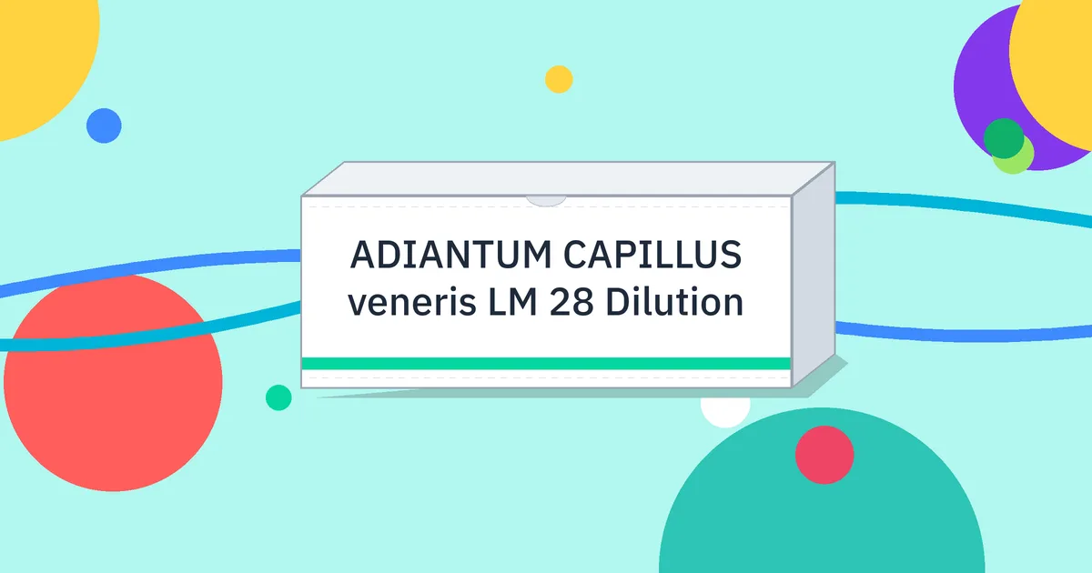 Symbolbild: Packung mit der Aufschrift ADIANTUM CAPILLUS veneris LM 28 Dilution (PZN 13295824) – Verfügbarkeit und Bezug in Apotheken in Frankfurt am Main