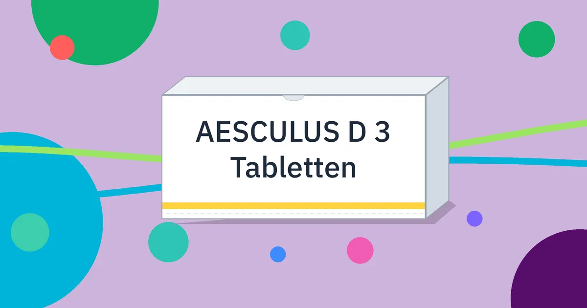 Symbolbild: Packung mit der Aufschrift AESCULUS D 3 Tabletten (PZN 01755367) – Verfügbarkeit und Bezug in Apotheken in Frankfurt am Main