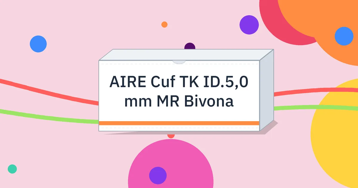 Symbolbild: Packung mit der Aufschrift AIRE Cuf TK ID.5,0 mm MR Bivona (PZN 01577486) – Verfügbarkeit und Bezug in Apotheken in Frankfurt am Main