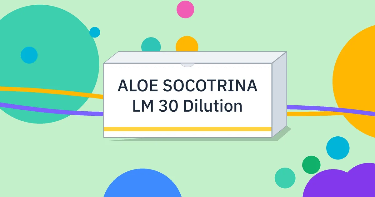Symbolbild: Packung mit der Aufschrift ALOE SOCOTRINA LM 30 Dilution (PZN 13313605) – Verfügbarkeit und Bezug in Apotheken in Frankfurt am Main