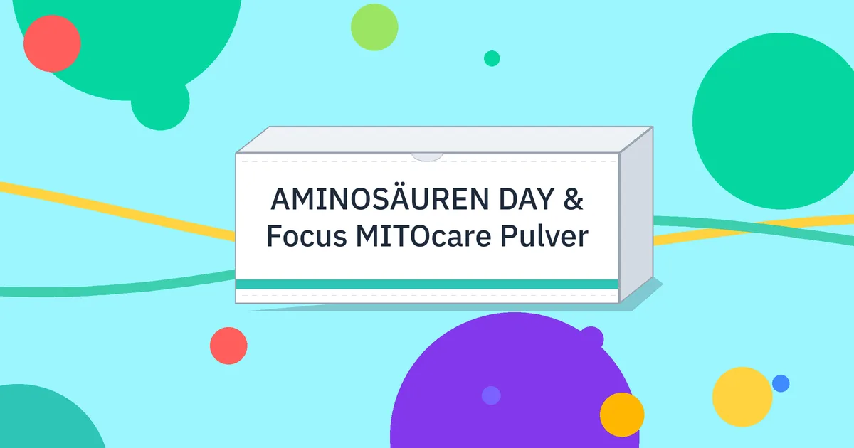 Symbolbild: Packung mit der Aufschrift AMINOSÄUREN DAY & Focus MITOcare Pulver (PZN 17979057) – Verfügbarkeit und Bezug in Apotheken in Frankfurt am Main