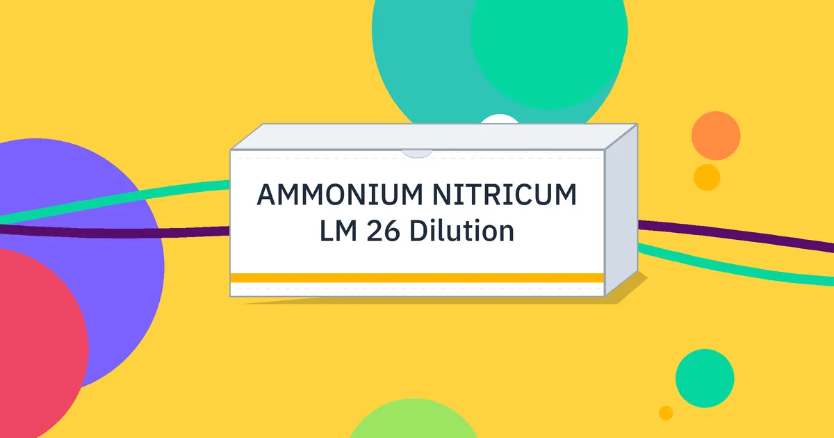 Symbolbild: Packung mit der Aufschrift AMMONIUM NITRICUM LM 26 Dilution (PZN 13321958) – Verfügbarkeit und Bezug in Apotheken in Frankfurt am Main