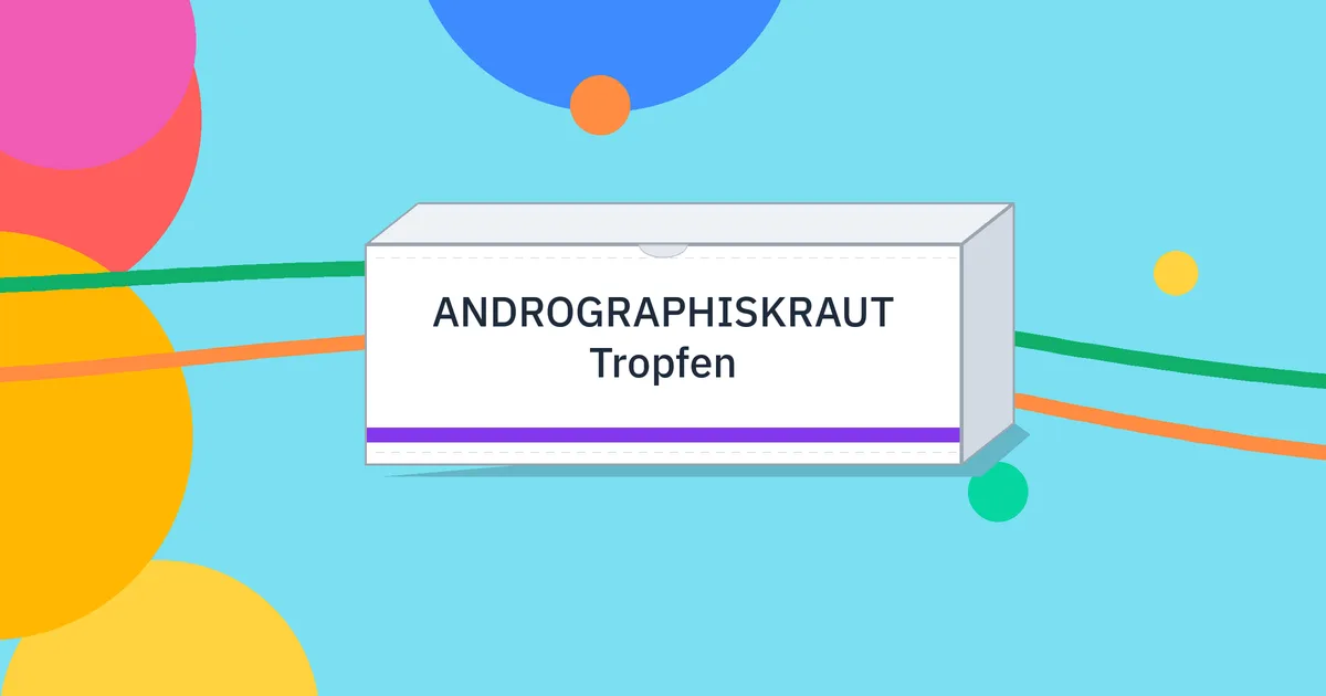 Symbolbild: Packung mit der Aufschrift ANDROGRAPHISKRAUT Tropfen (PZN 20210780) – Verfügbarkeit und Bezug in Apotheken in Frankfurt am Main