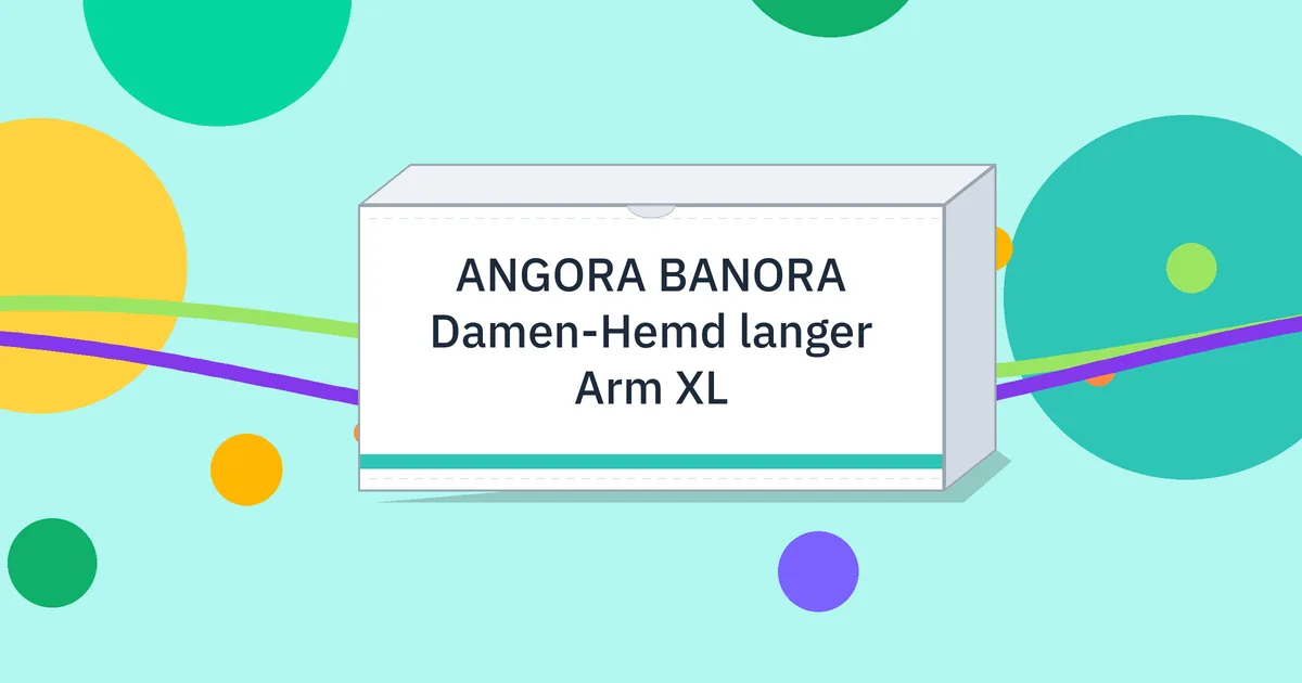 Symbolbild: Packung mit der Aufschrift ANGORA BANORA Damen-Hemd langer Arm XL (PZN 06192615) – Verfügbarkeit und Bezug in Apotheken in Frankfurt am Main