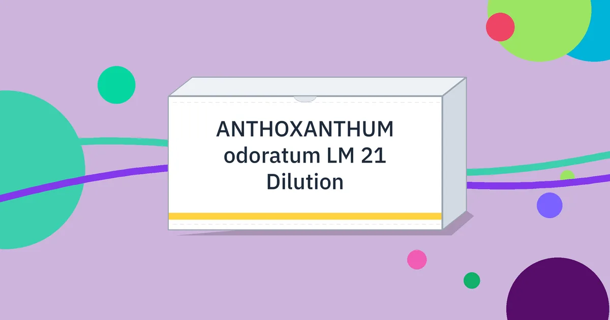 Symbolbild: Packung mit der Aufschrift ANTHOXANTHUM odoratum LM 21 Dilution (PZN 13369942) – Verfügbarkeit und Bezug in Apotheken in Frankfurt am Main