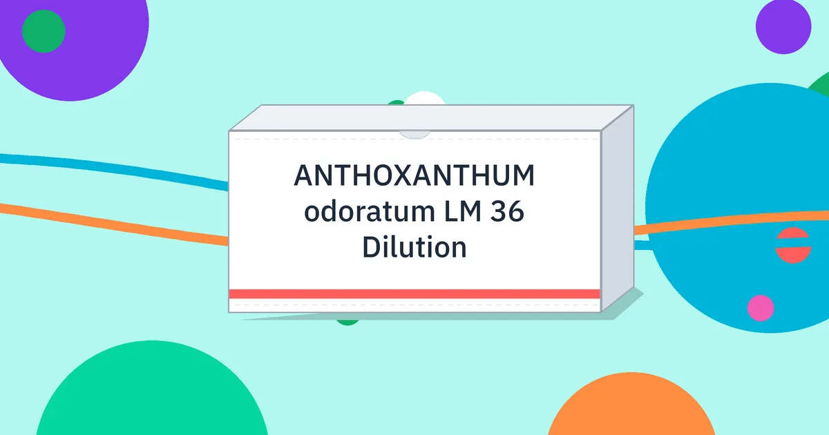 Symbolbild: Packung mit der Aufschrift ANTHOXANTHUM odoratum LM 36 Dilution (PZN 13370075) – Verfügbarkeit und Bezug in Apotheken in Frankfurt am Main