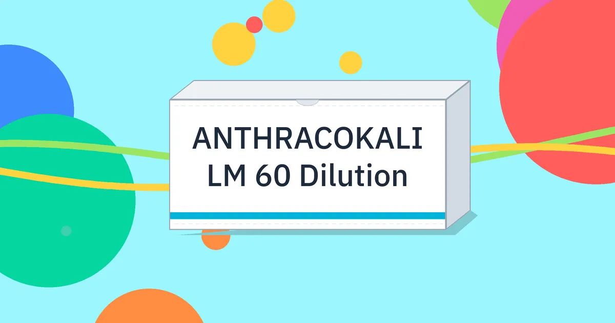 Symbolbild: Packung mit der Aufschrift ANTHRACOKALI LM 60 Dilution (PZN 13371471) – Verfügbarkeit und Bezug in Apotheken in Frankfurt am Main