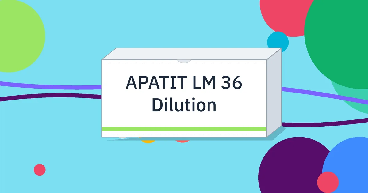 Symbolbild: Packung mit der Aufschrift APATIT LM 36 Dilution (PZN 13377798) – Verfügbarkeit und Bezug in Apotheken in Frankfurt am Main